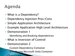20080531 Intro To Dependency Injection & Inversion Of Control | PPT