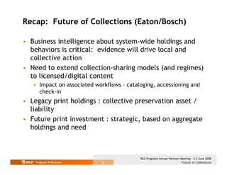 The Future of Collections: Breakout Discussion | PPT