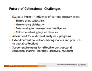The Future of Collections: Breakout Discussion | PDF