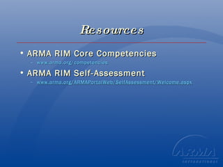 2008.06.04.ARMAs RIM Core Competencies | PPT