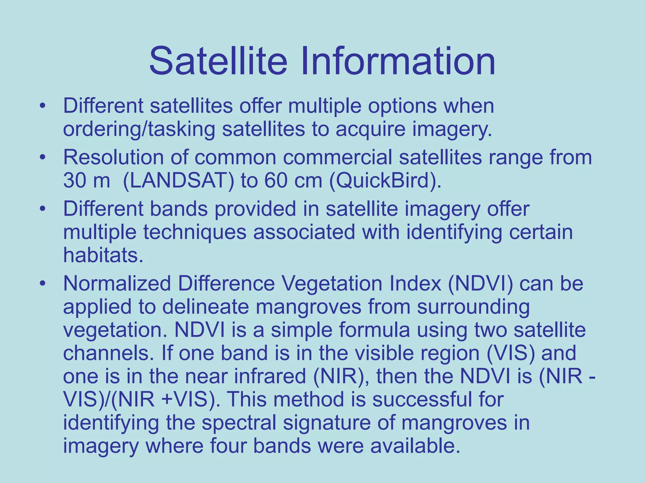 Multi-Spectral Analysis of Satellite Imagery for Inventory of Sensitive ...