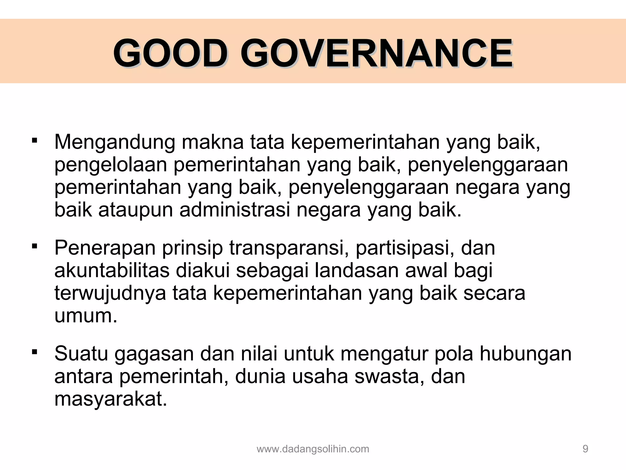 Hasil Uji Coba Pengukuran Good Governance Index | PPT
