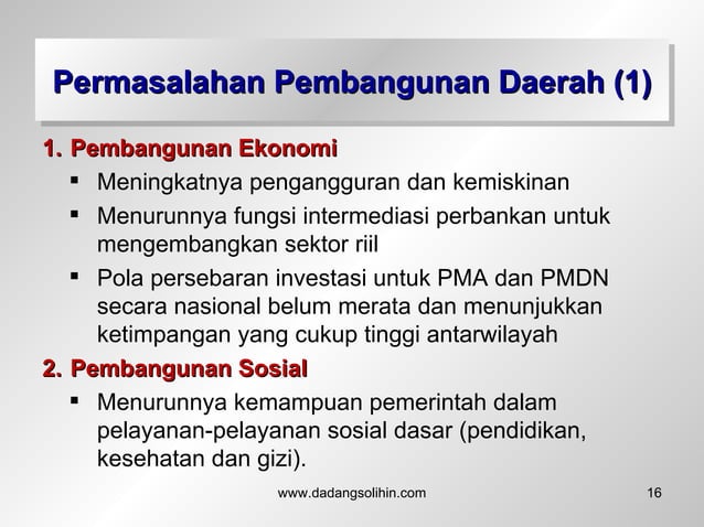 Penyusunan, Pengendalian, dan Evaluasi Rencana Pembangunan Daerah | PPT