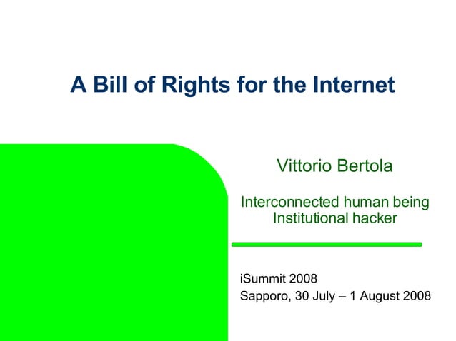 A Bill of Rights for the Internet | ODP | Internet | Computing