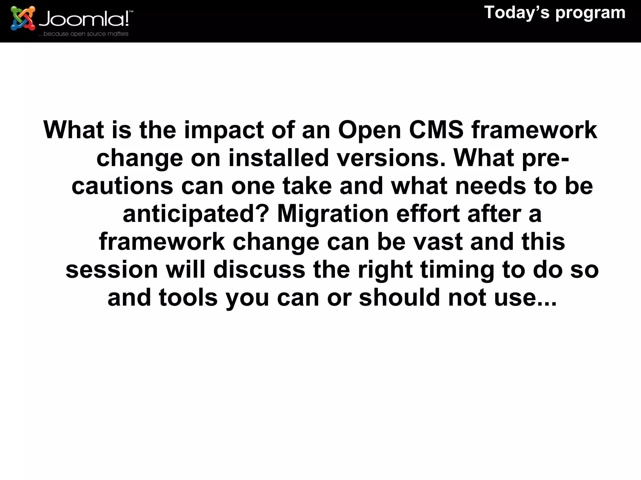Impact Of A Cms Framework Change - Holland Open Netherlands | PPT