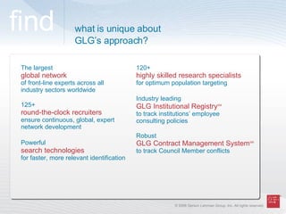 Systems to Manage Expert Networks - Gerson Lehrman Group Presentation | PPT