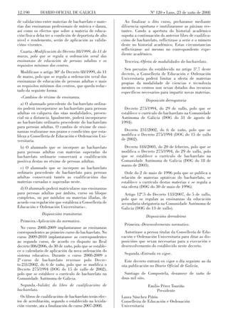 Decreto 126/2008, do 19 de xuño, polo que se establece a ordenación e o currículo de bacharelato ...