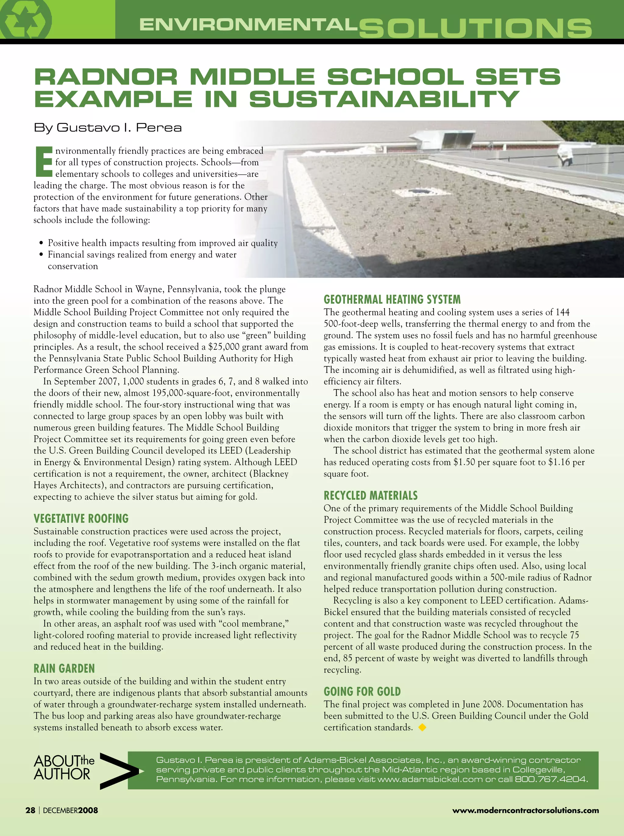 Radnor Middle School sets example in Sustainability | PDF