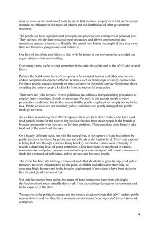 Ramaphosa letter to ANC members | PDF