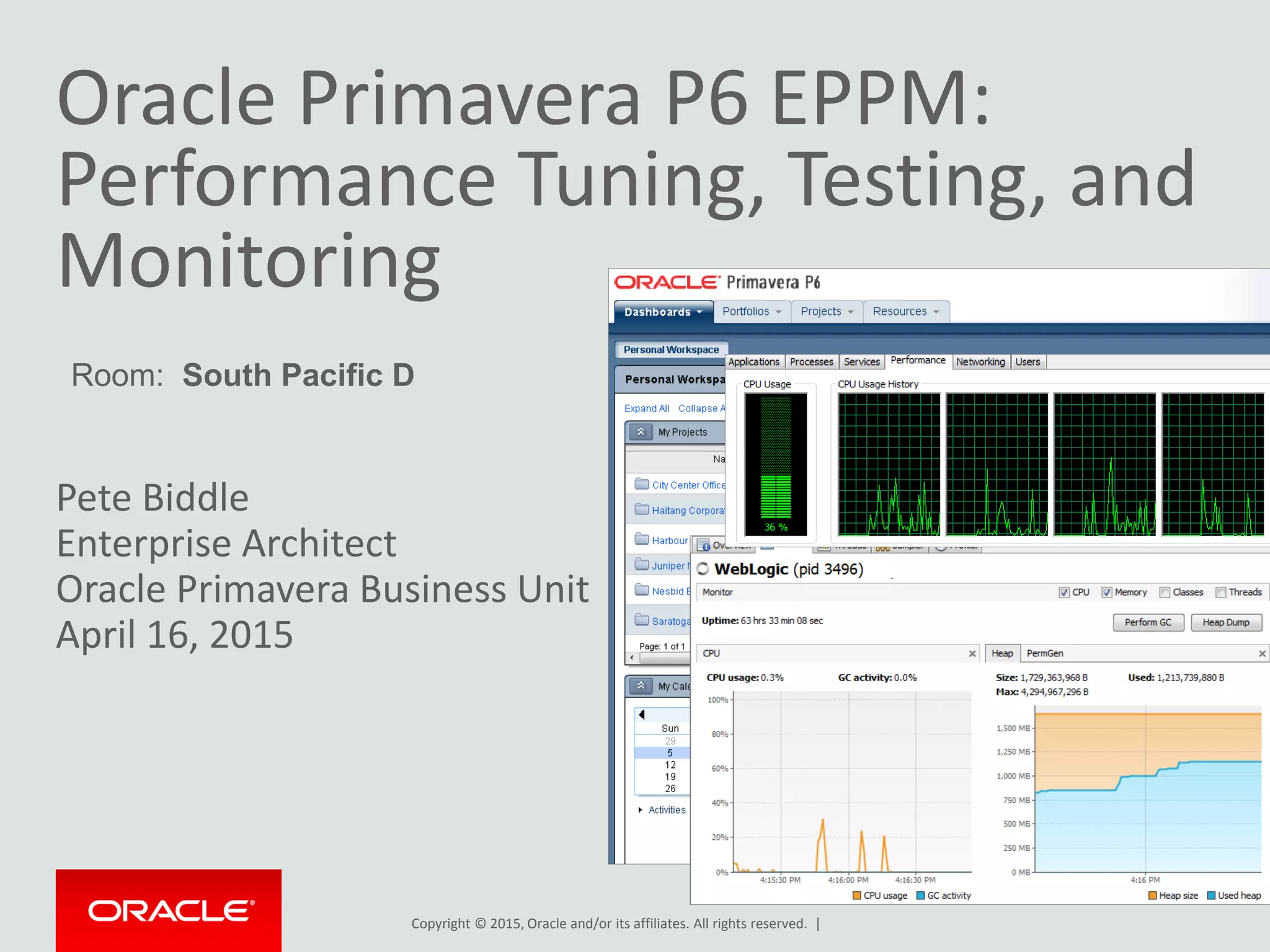 200850 oracle primavera p6 eppm performance tuning, testing, and ...