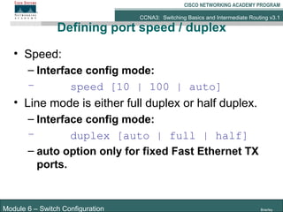 20088 1 ccna3 3.1-06 switch configurations | PPT