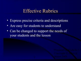 Using Technology in the Classroom, Chapter 15a Using-Rubrics | PPT