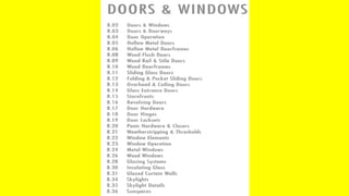 2008 BUILDING CONSTRUCTION Illustrated - Ching Chapter 08 Doors and ...