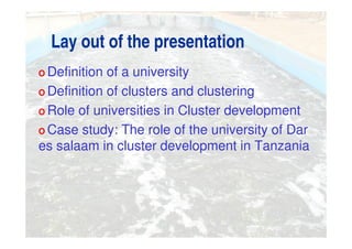Cluster basics: the Role of University in Cluster Development | PDF