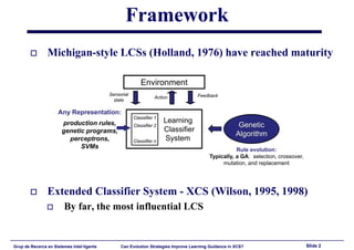 CCIA'2008: Can Evolution Strategies Improve Learning Guidance in XCS? Design and Comparison with ...