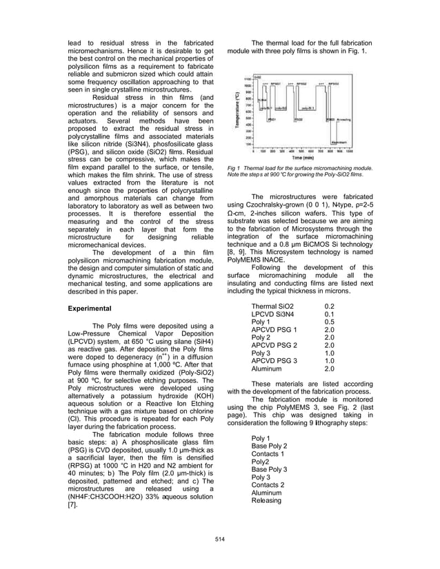 PolyMEMS INAOE, a Surface Micromachining Fabrication Module and the ...