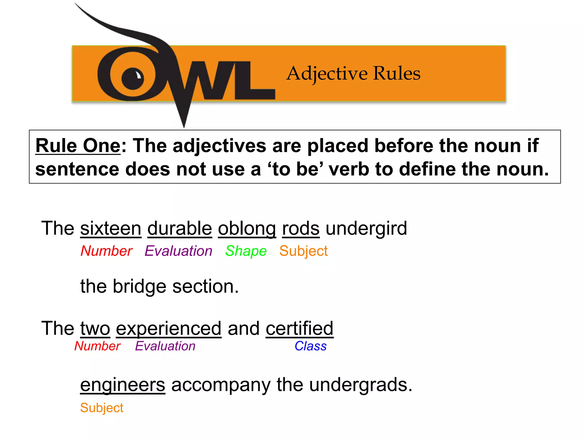 Types of Adjectives 5th grade | PPT