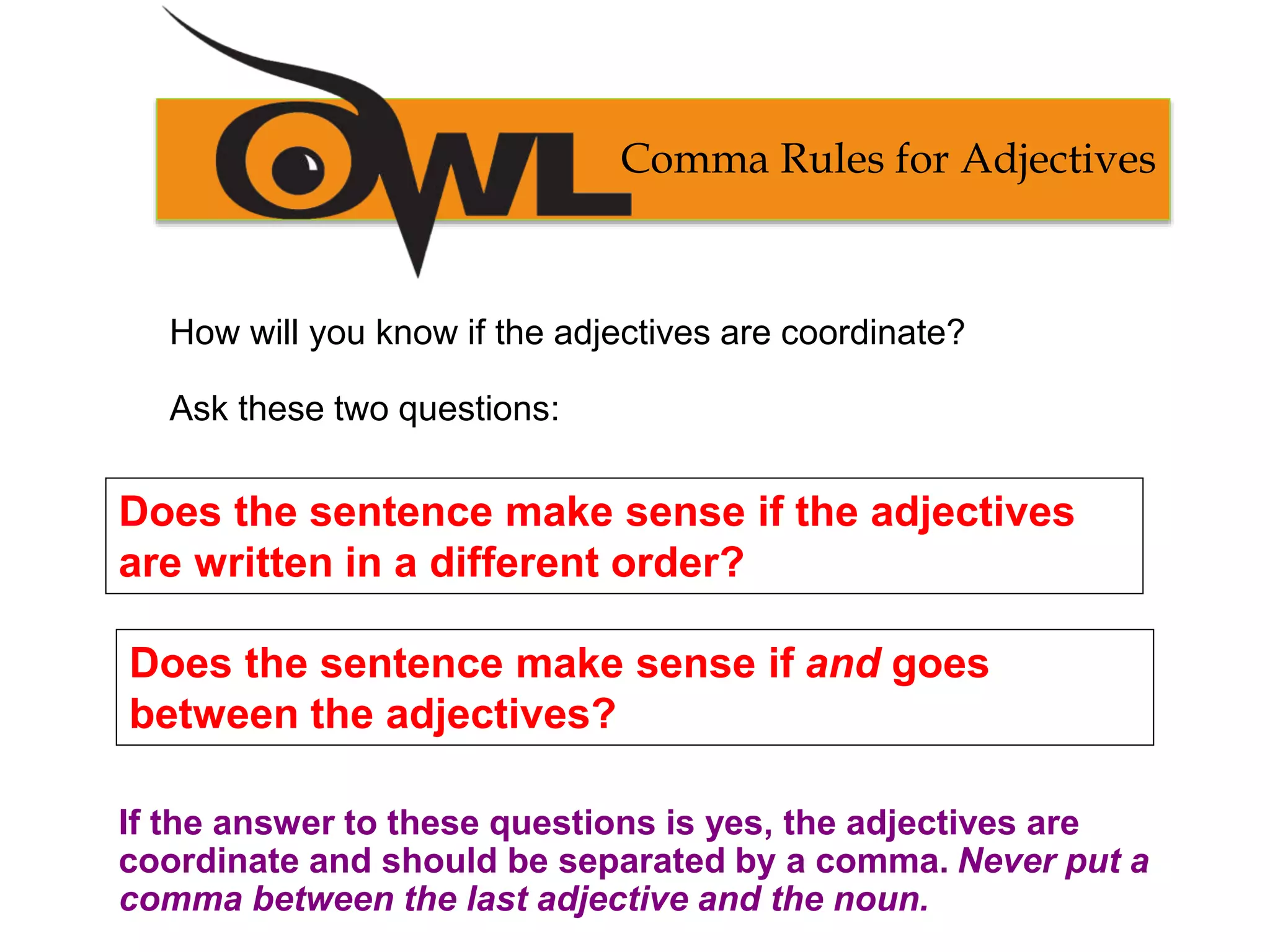 Types of Adjectives 5th grade | PPT