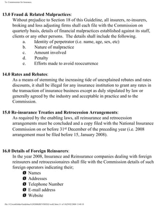 2008insuranceguidelines | PDF