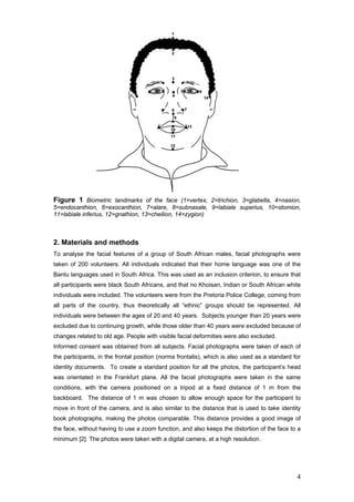 2008 photo identification facial metrical and morphological features in ...