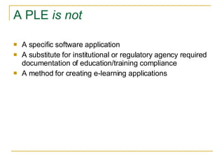 Creating a PLE | PPT
