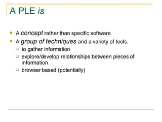 Creating a PLE | PPT