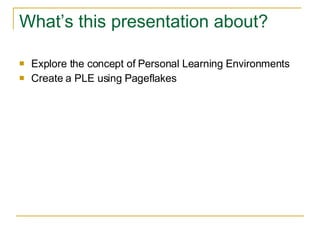 Creating a PLE | PPT