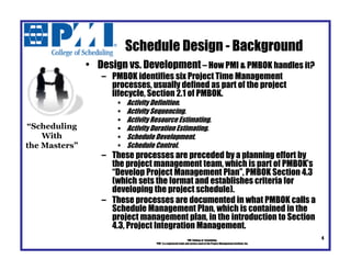 Schedule Design PMI | PDF
