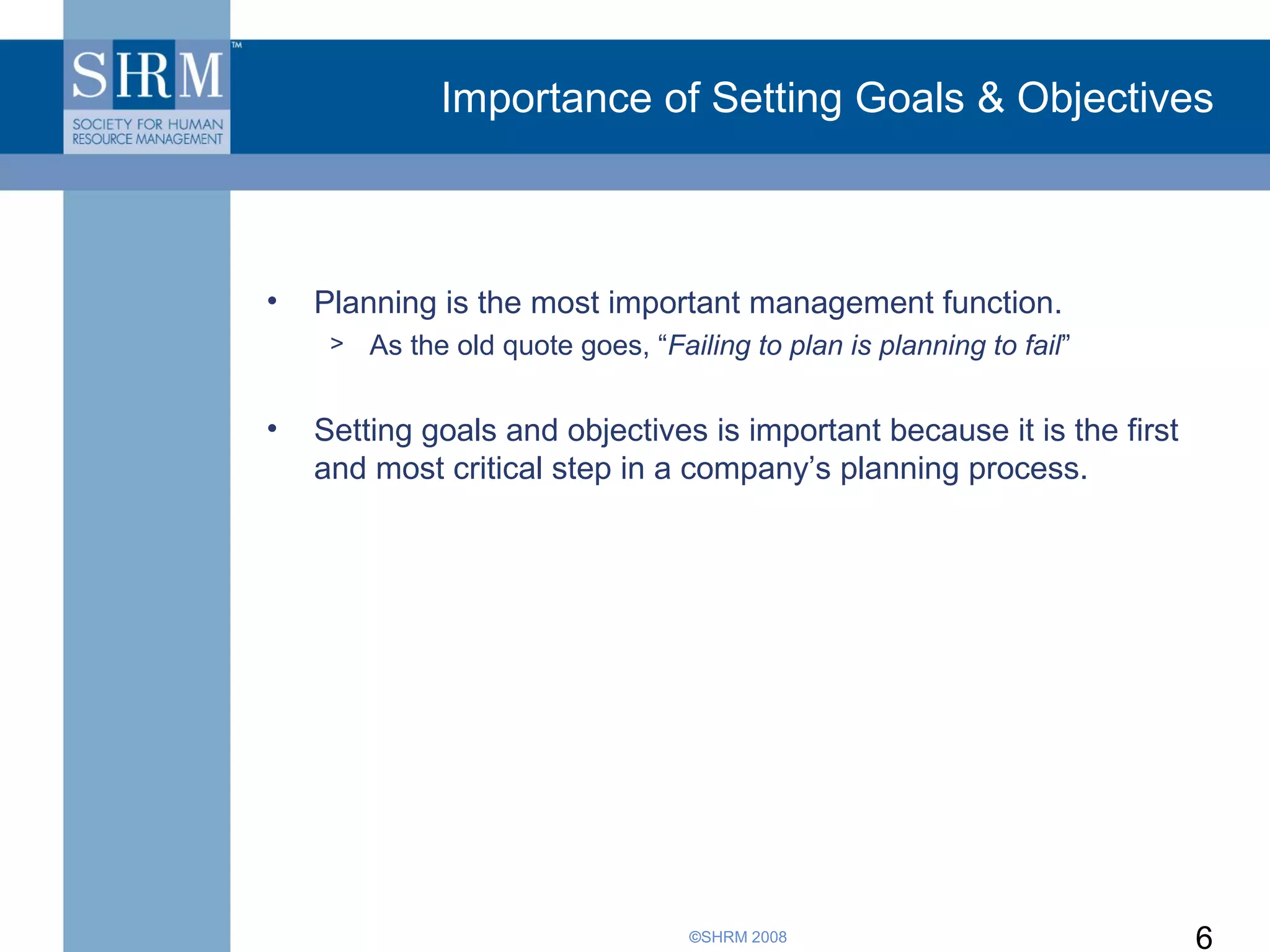 2008 Setting Goals And Objectives Training | PPT