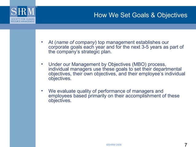 2008 Setting Goals And Objectives Training | PPT | Human Resources ...