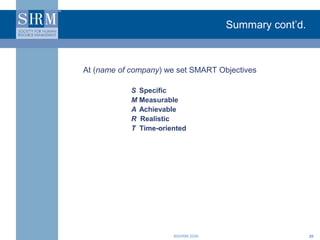 2008 setting goals and objectives training( shrm) | PPT