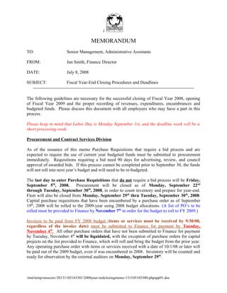 2008 year end closing memo | PDF