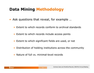 Archives' User Studies & Archival WorldCat Records | PDF