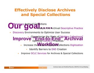 Archives' User Studies & Archival WorldCat Records | PDF