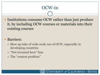 OpenCourseWare is Here. ICDE World Conference | PPT | Free Download