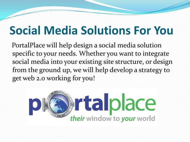 PortalPlace Social Networking Solutions | PPT