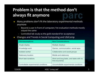 'Living Lab' for HCI - presentation made at HCI International 2009 | PPT