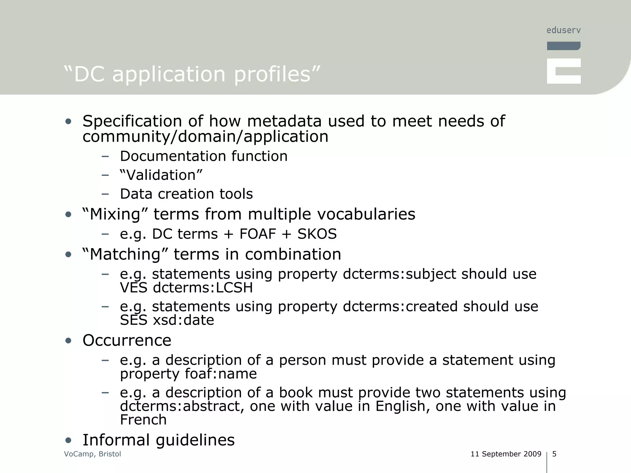 Dublin Core Description Set Profiles | PPT