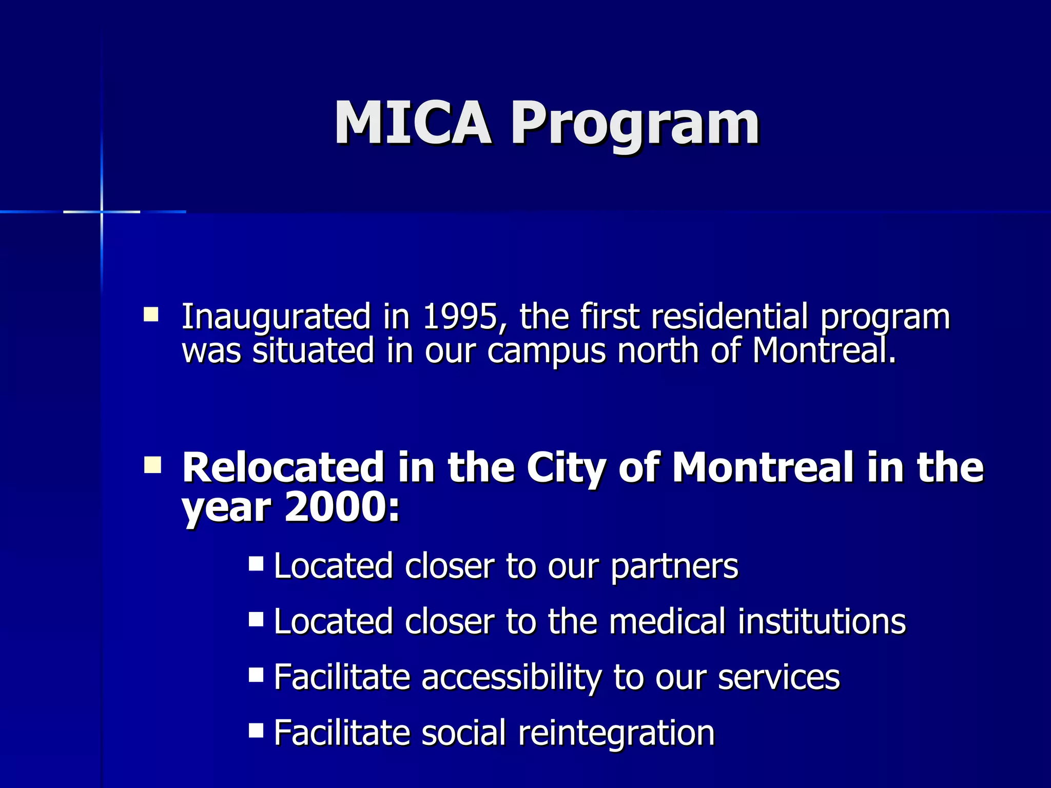 Drug Addiction Rehabilitation for Mentally Ill Chemical Abusers (MICA ...