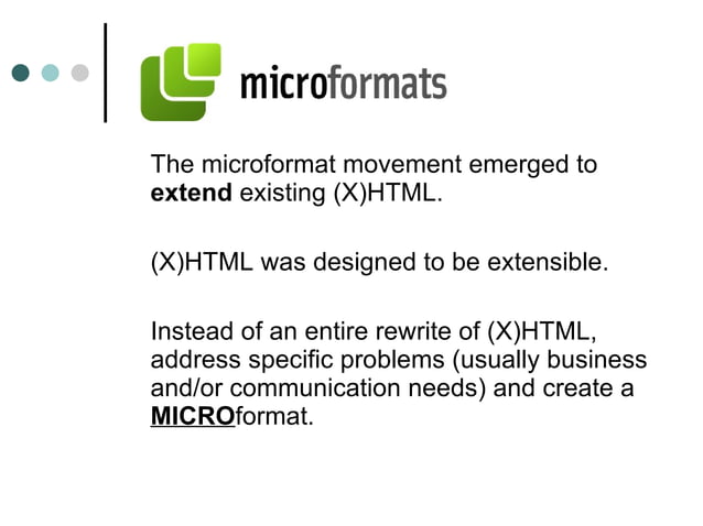 Microformats 101 Workshop | PPT