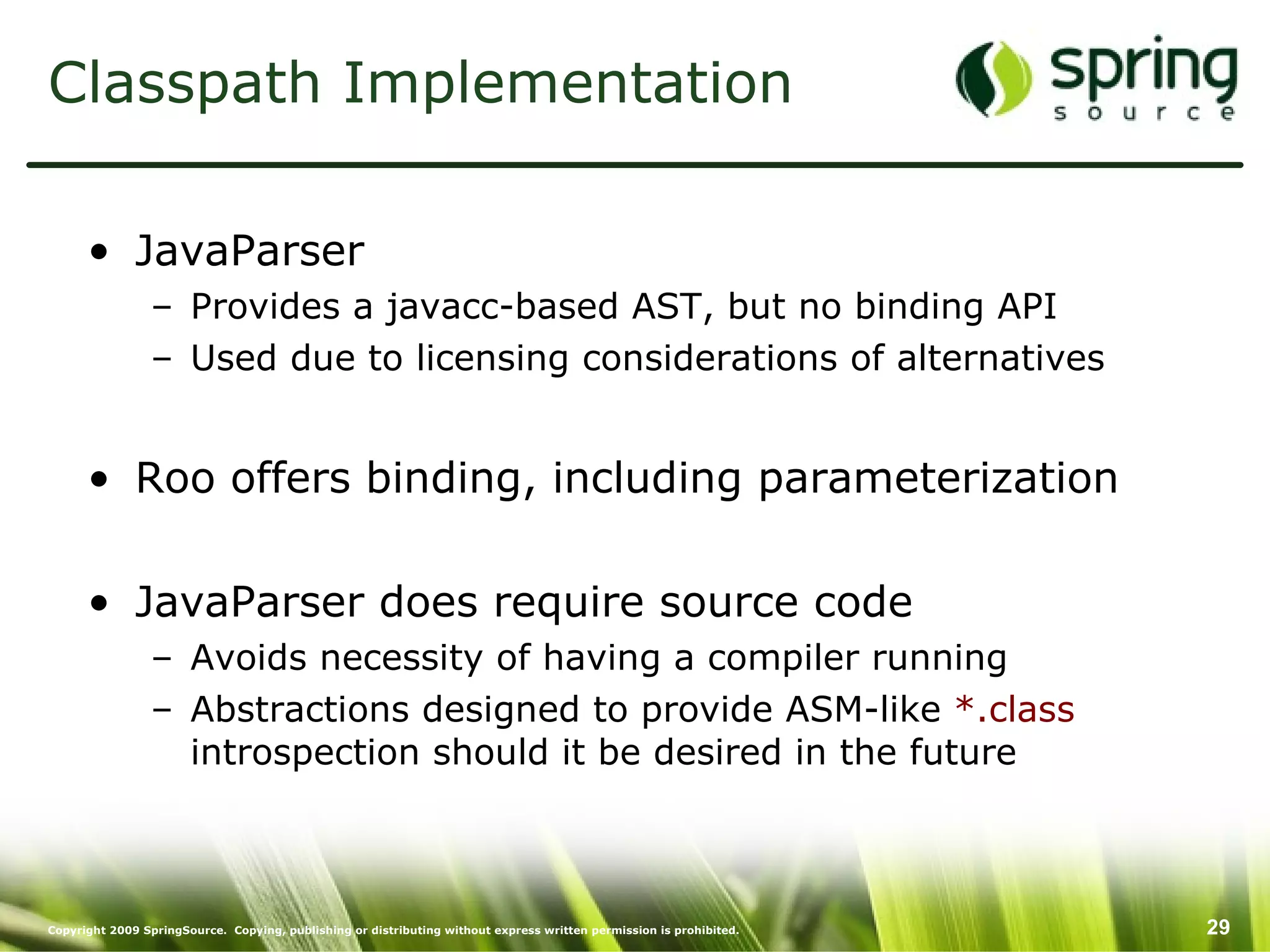 Spring Roo 1.0.0 Technical Deep Dive | PDF