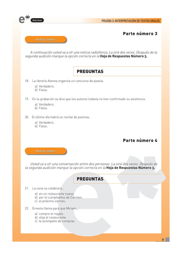 DELE B1. Comprensión auditiva, gramática y vocabulario | PDF