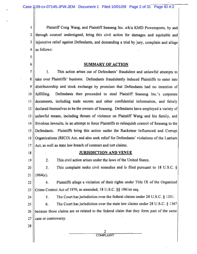 Seaseng vs Kandi Complaint | PDF | Legal Services Industry | Industries