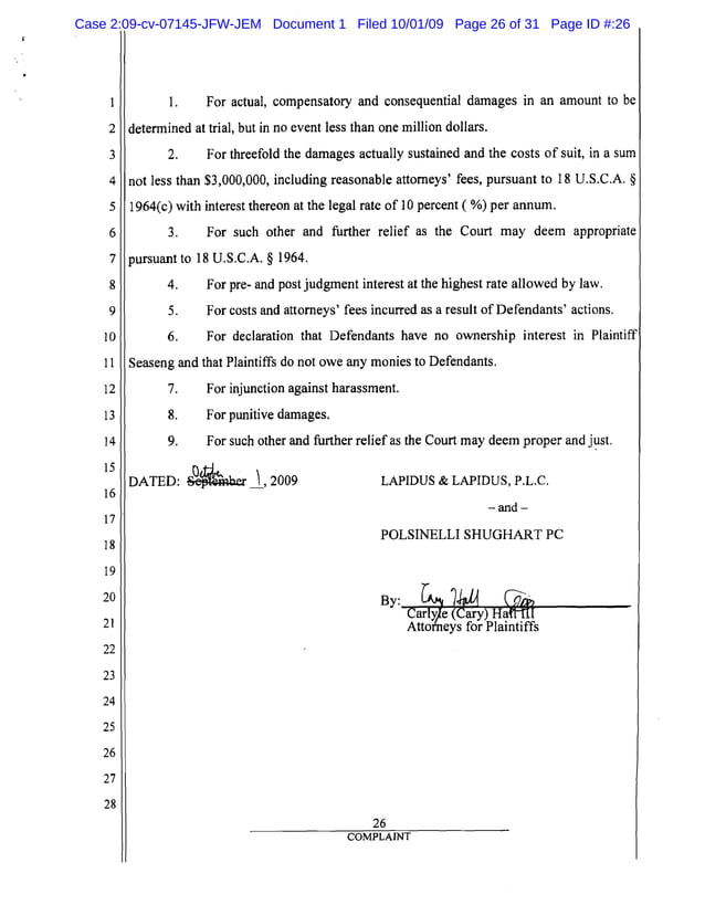 Seaseng vs Kandi Complaint | PDF | Legal Services Industry | Industries