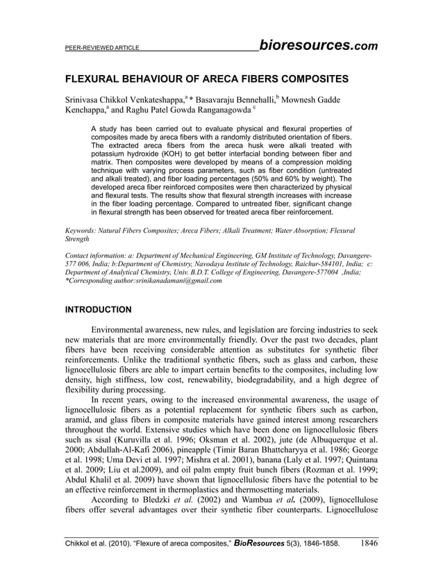 2009 2010-flexural behaviour of areca fiber composites | PDF