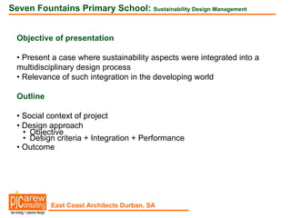 7 Fountains Primary School - south Africa case study | PDF