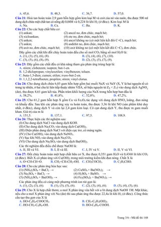 Đề thi đại học 2009 môn Hóa Học khối B | PDF