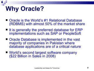 IBA-Oracle Academia – Industry Alliance Program | PPT