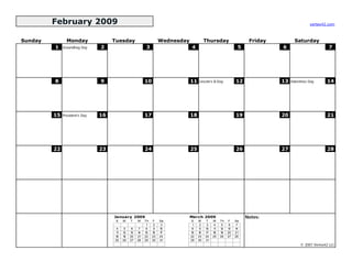 2009 Monthly Calendar Bw Landscape | PPT