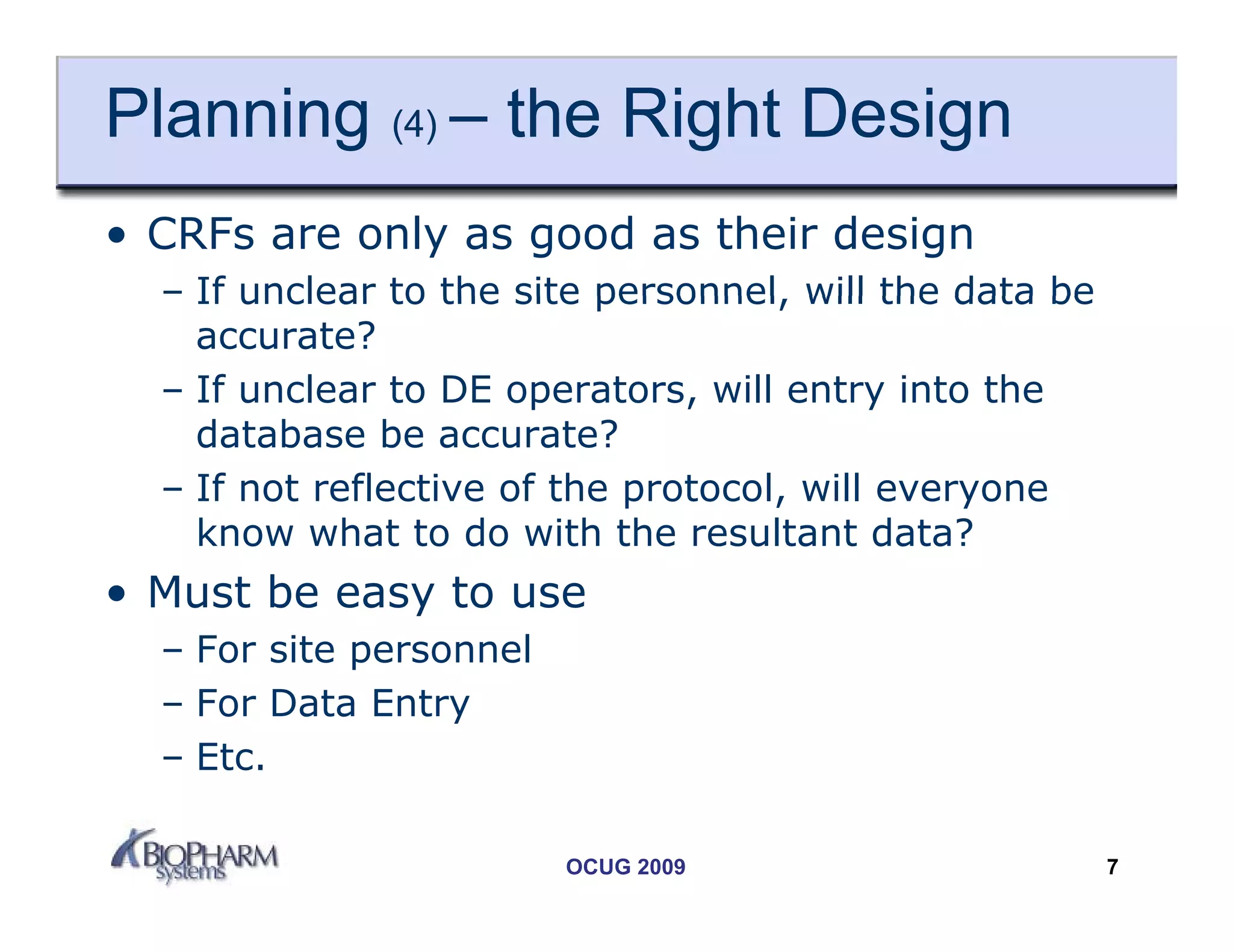 Case Report Form (CRF) Design Tips | PDF
